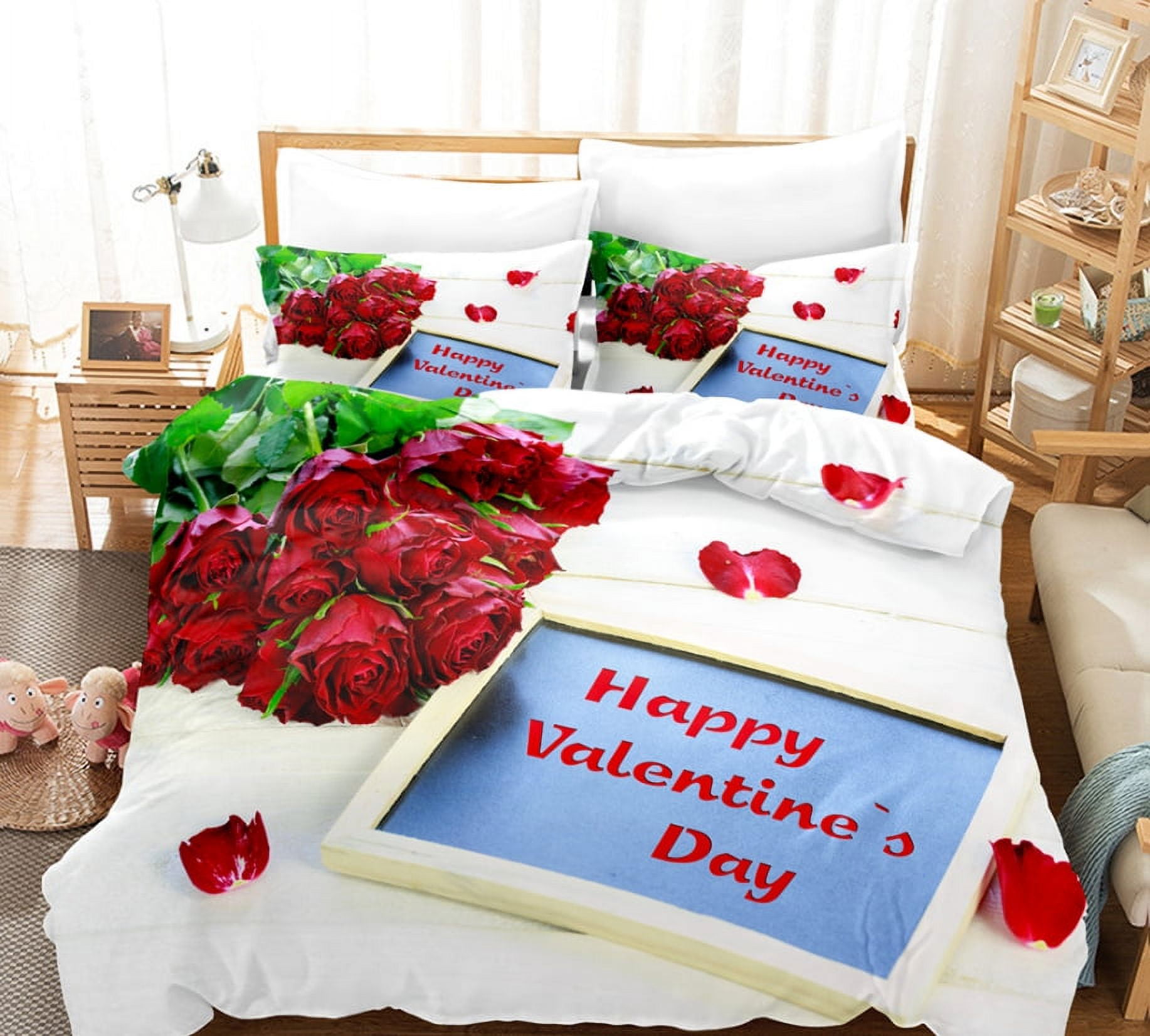 Valentines Bedding Twin Full Queen King Sizes Heart Duvet Cover Set ...