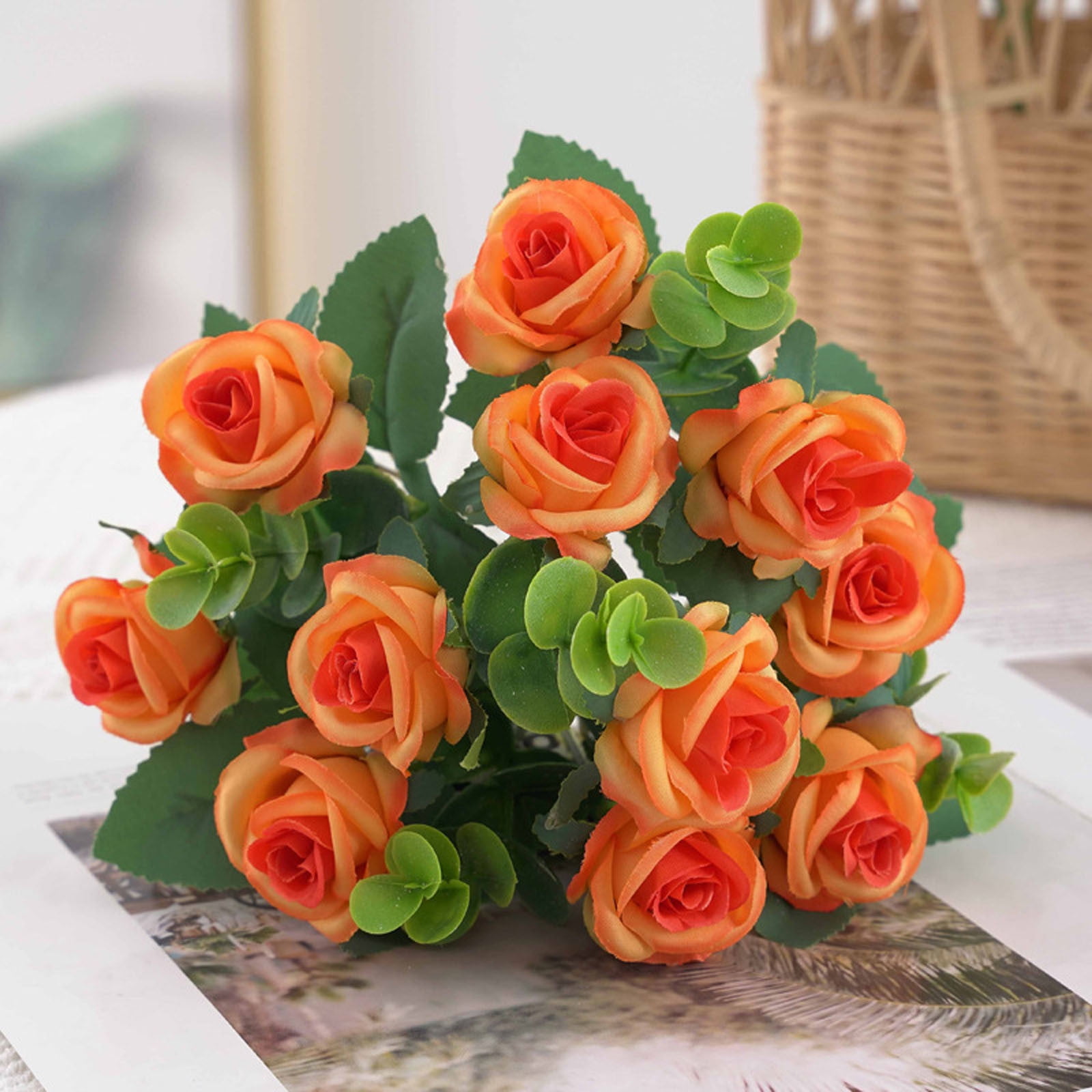Valentines Bouquet,Valentines Flowers Artificial,Fake Mini Rose Silk ...
