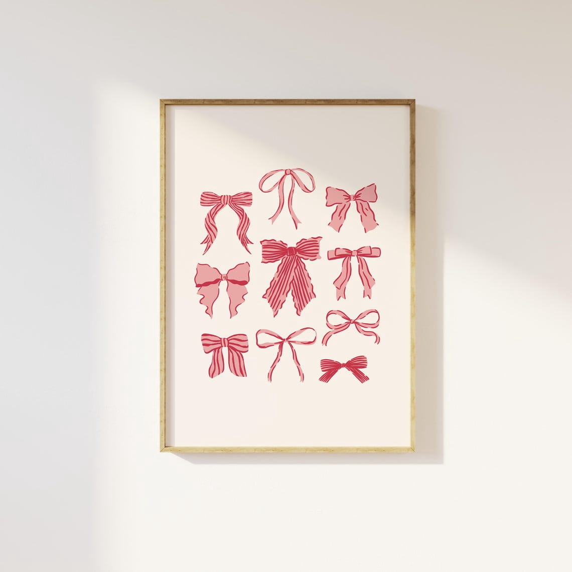 Valentines Bows Wall Art Whimsical Valentine Poster Aesthetic Girly ...