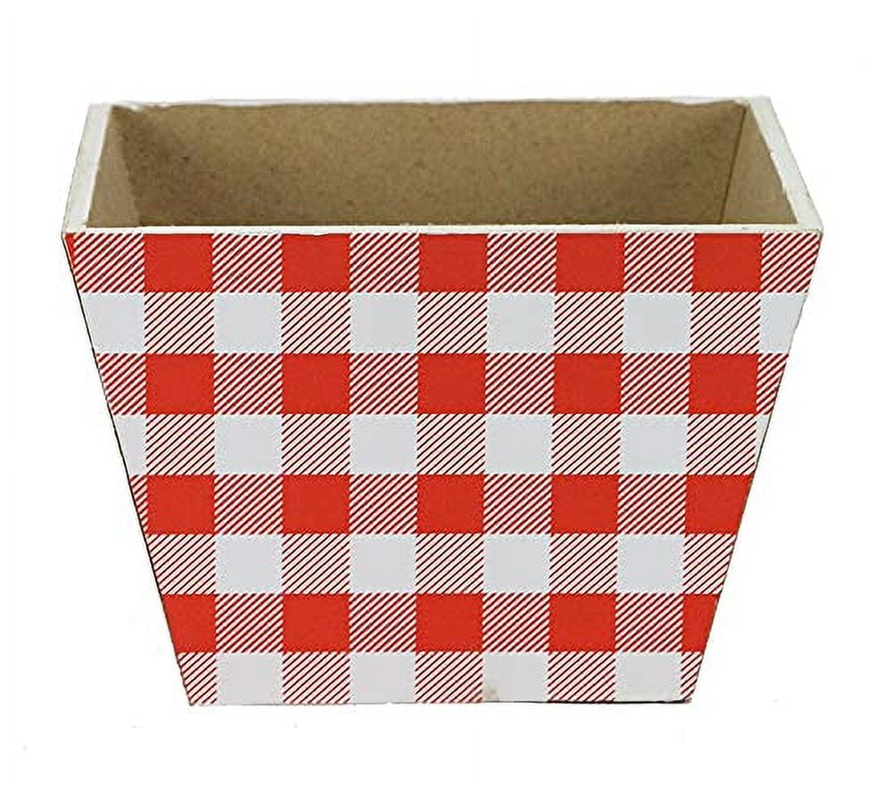 Valentines Christmas Buffalo Plaid Wood Planter Box 7.75 Inch Square ...