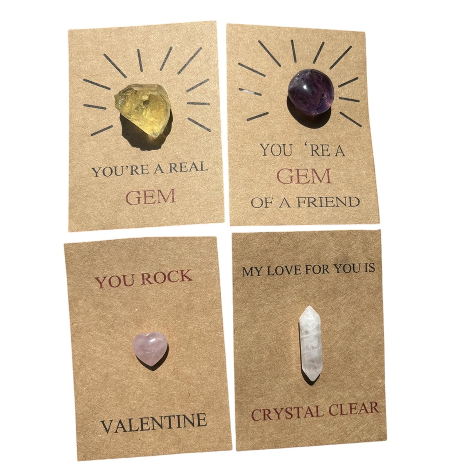 Valentines Crystals Card,4 Pack Valentines Cards with Heart-Shape ...