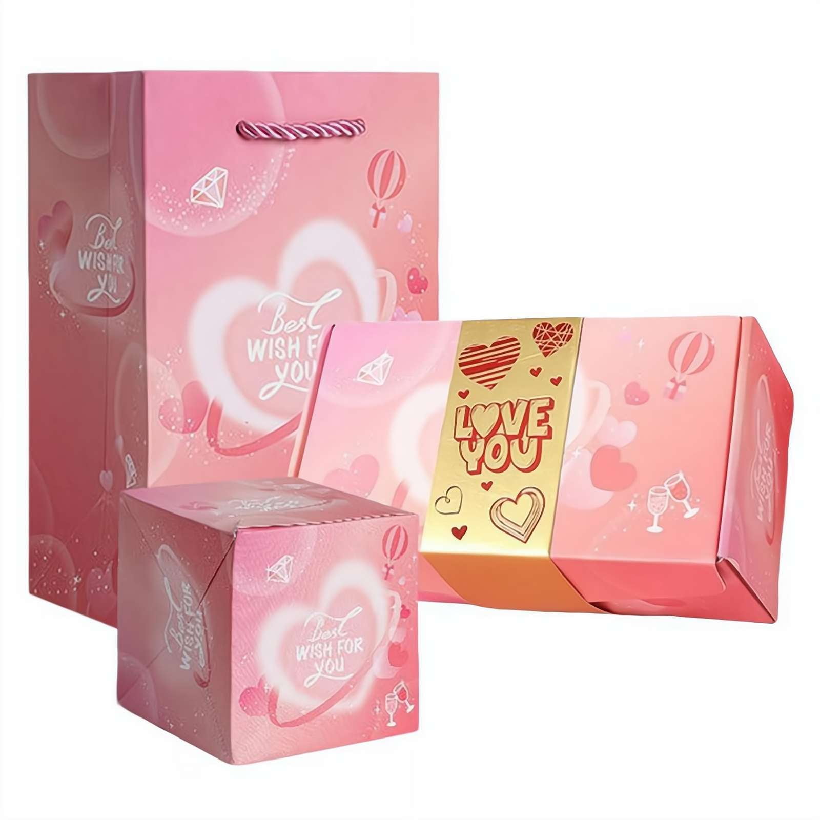 Valentines Day 16-Piece Surprise Bouncing Box I Love You Gift Set With ...