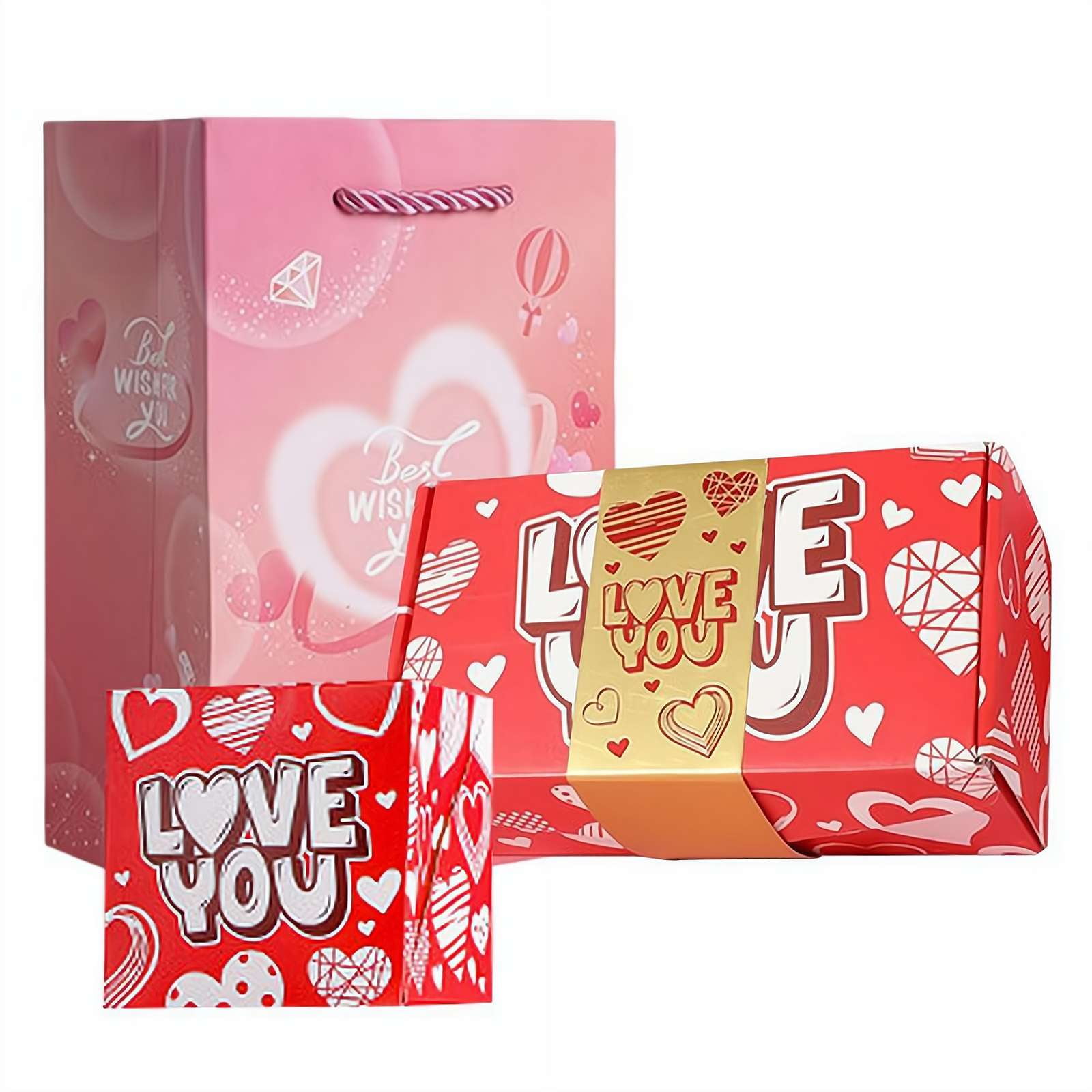 Valentines Day 16-Piece Surprise Bouncing Box I Love You Gift Set With ...