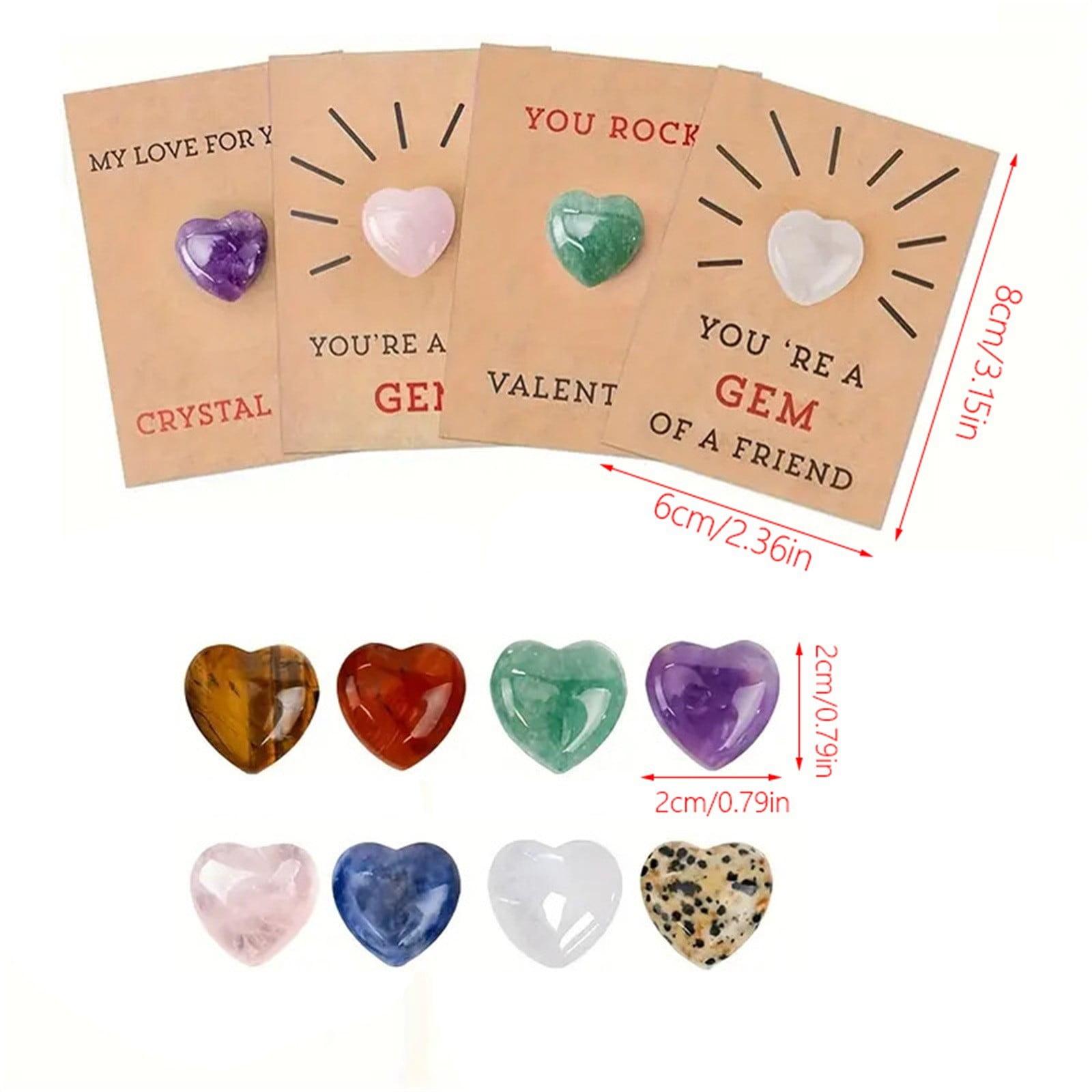Valentines Day - 24 Pack Valentines Cards with Heart-Shape Crystals ...
