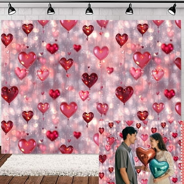 5 x 3 ft Valentine's Day Party Background Red Rose Garden Wall Red Rose ...