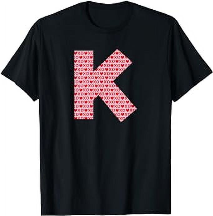 Valentines Day Capital Letter "K" Alphabet Initial Tshirt - Walmart.com