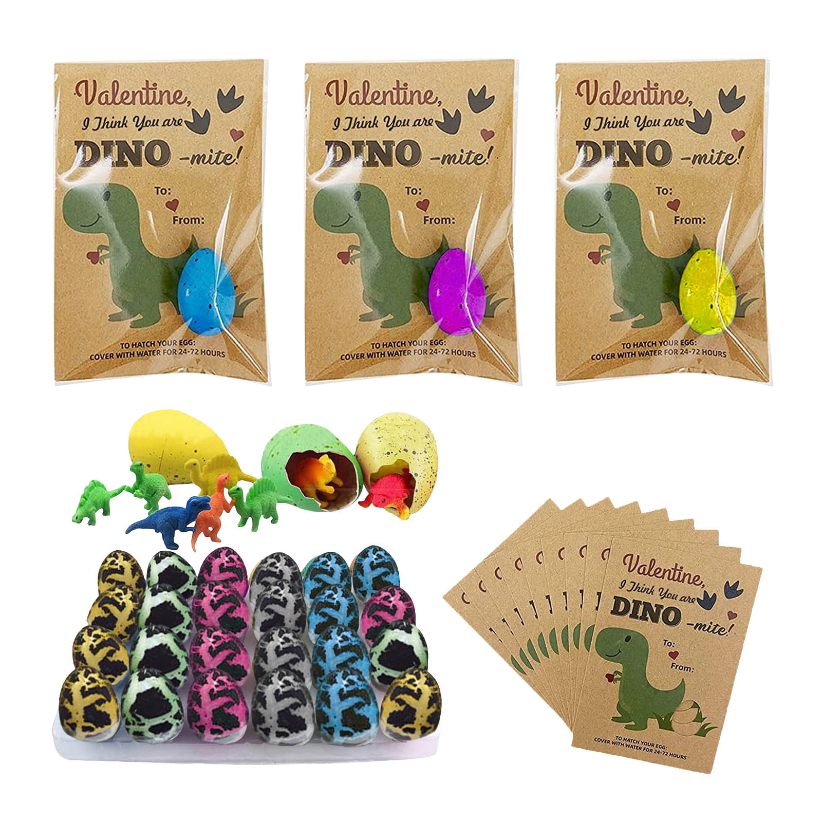 Valentines Day Cards Gifts For Kids 24 Dinosaur Egg With Valentines ...