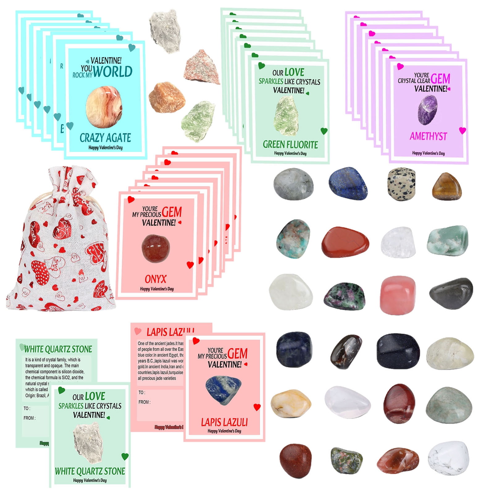 Valentines Day Cards for Kids, 28 Sets Valentines Day Cards Natural ...
