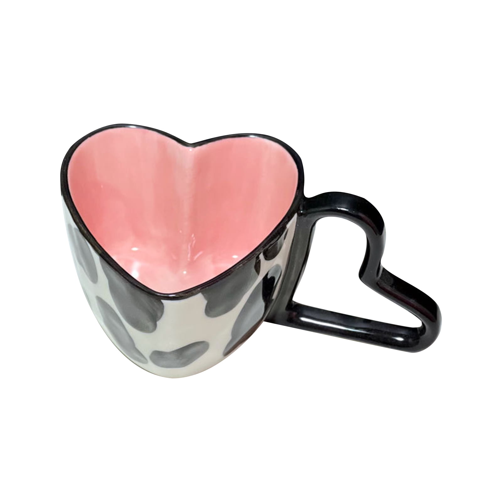 Valentines Day Ceramic Coffee Mug Heart Shaped Ceramic Mug Creative Red ...