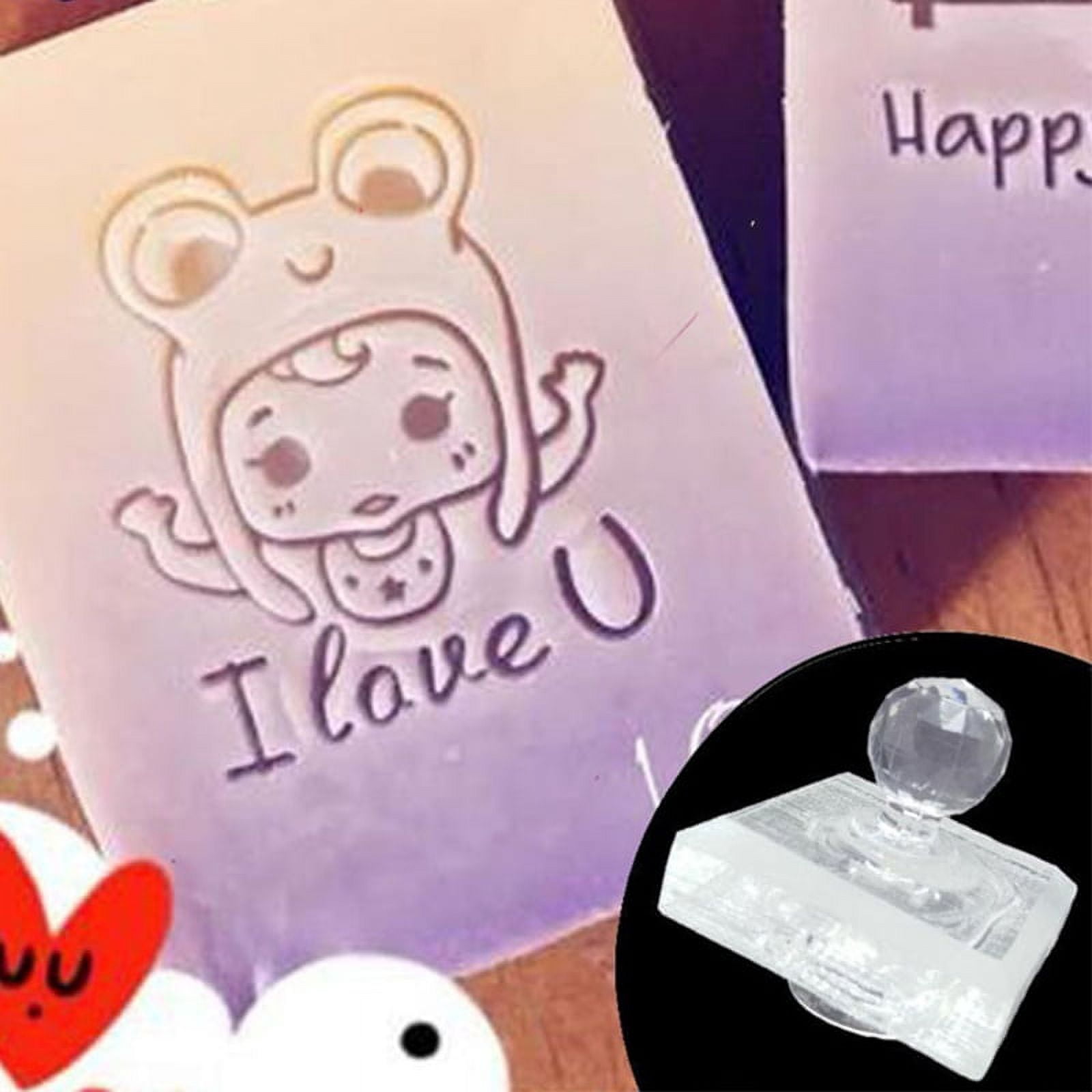 Valentines Day Clear Acrylic Handmade Soap Stamp Love Heart Rose Pattern Chapter - Walmart.com