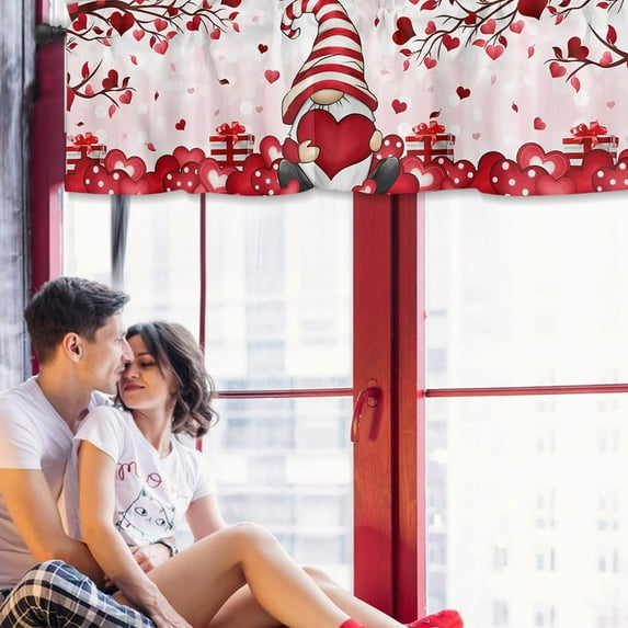 Valentines Day Curtain for Kitchen Valentine Kitchen Window Decor ...