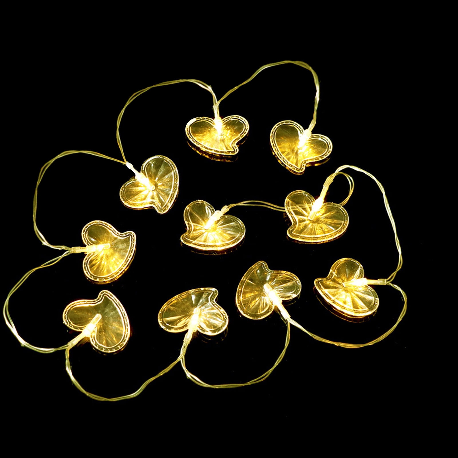 Valentines Day Decor 1.65m 10 LEDs Red White Pink Heart String Lights ...