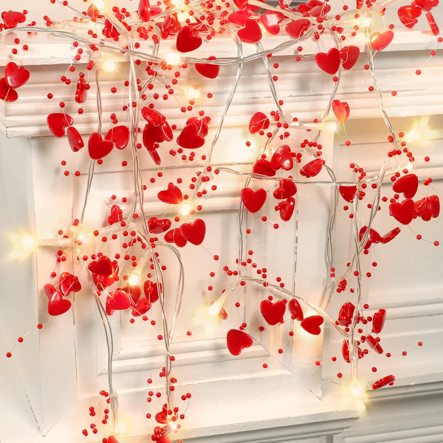 Valentines Day Decor 10FT 30 LED Valentines Day Garland with Lights Red ...