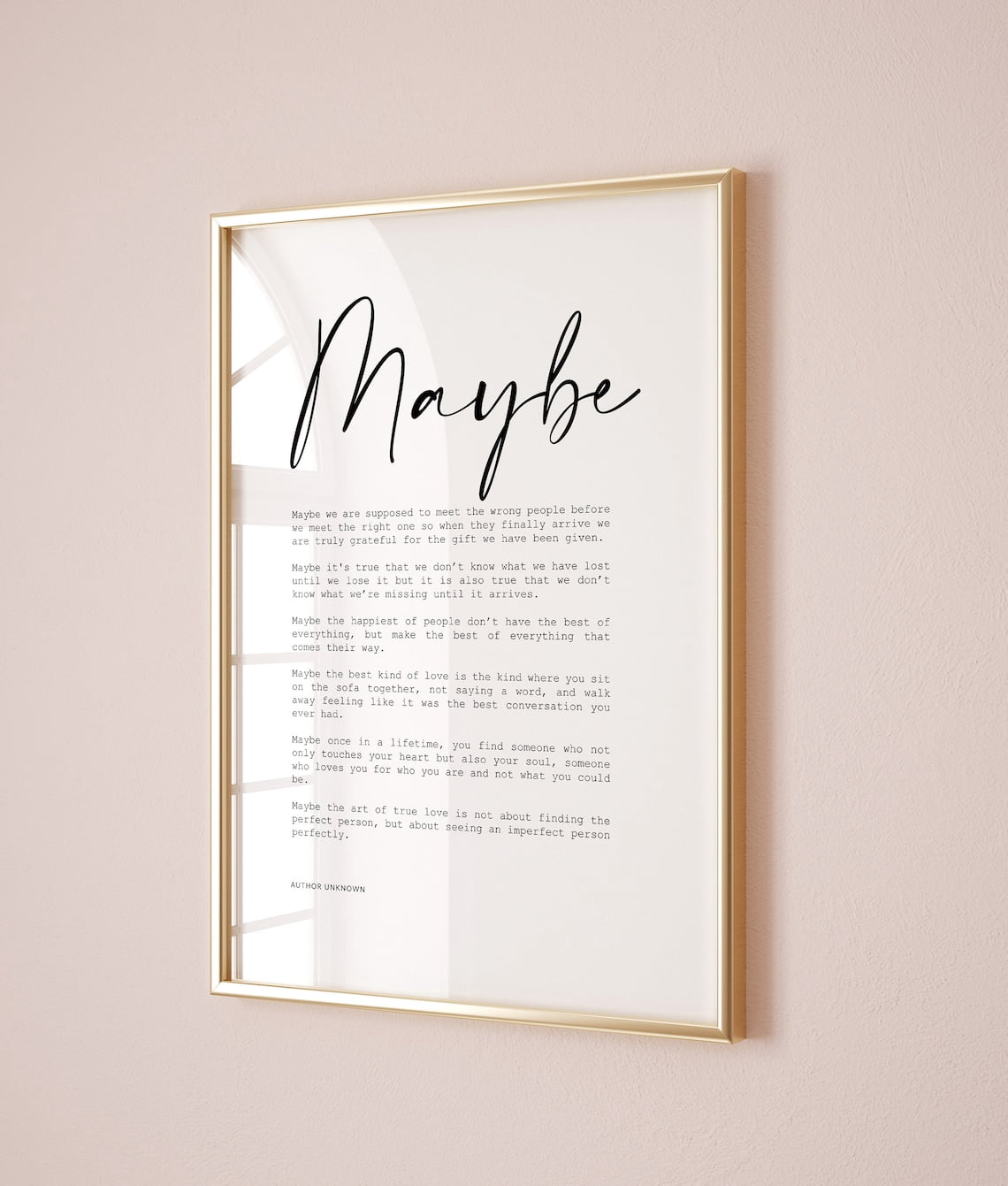 Valentines Day Decor Maybe Poem Wedding Lovers Love Poem Poster Couples ...