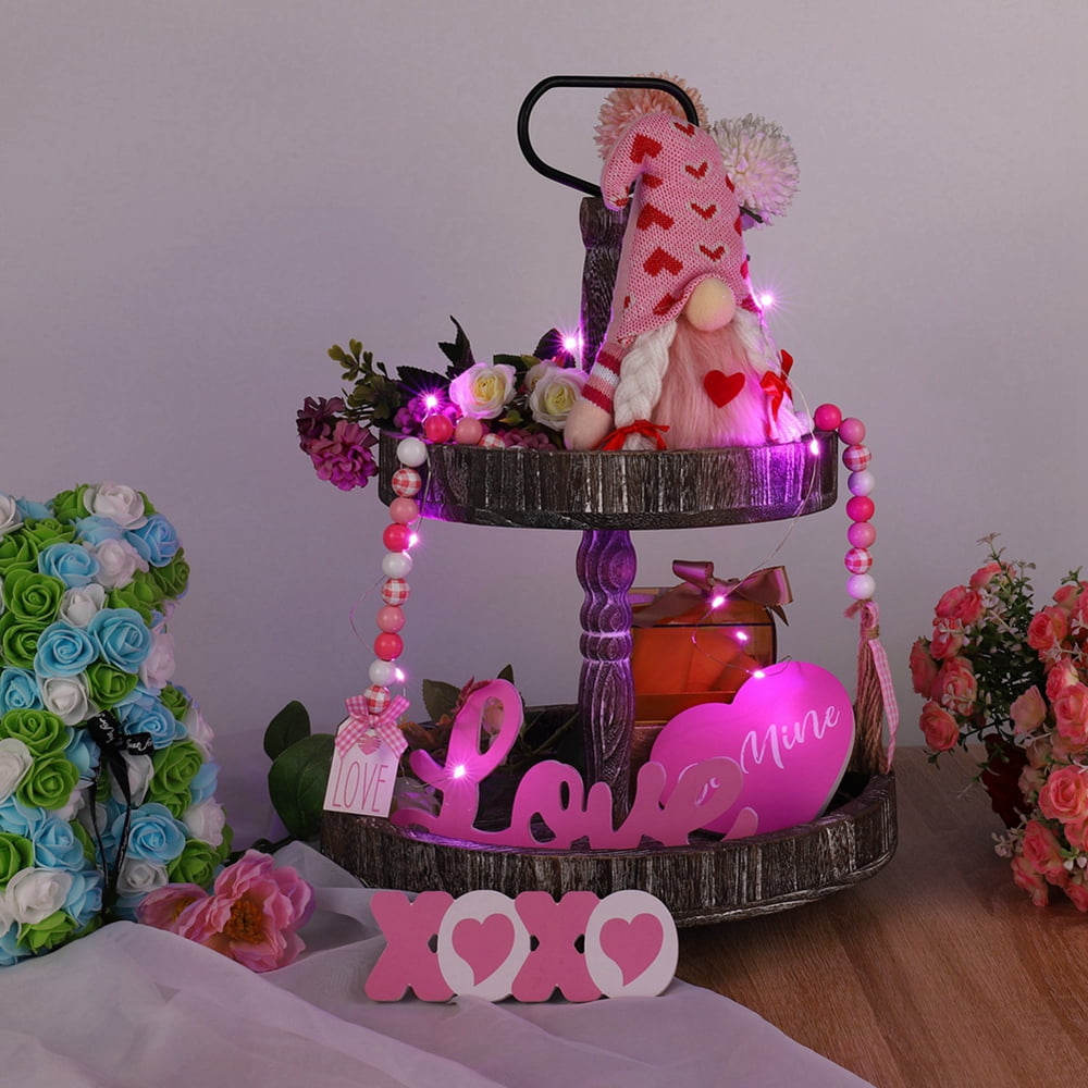 Valentines Day Decor, Valentines Tiered Tray Decor,Romantic XOXO Love ...