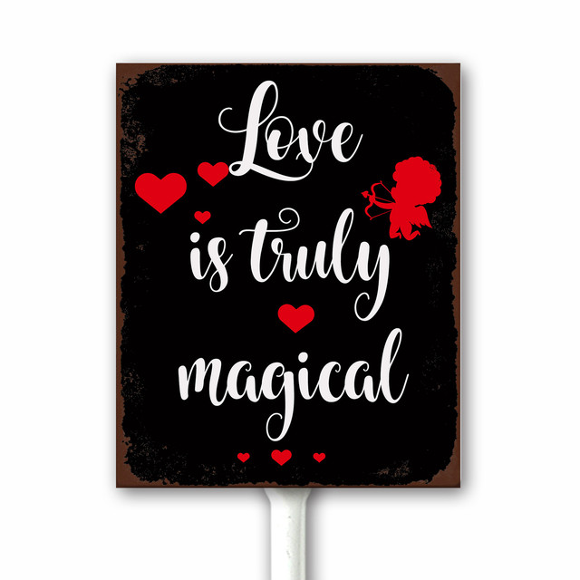 Valentines Day Decor love is truly magic Vintage Feb 14th Sign Romantic ...