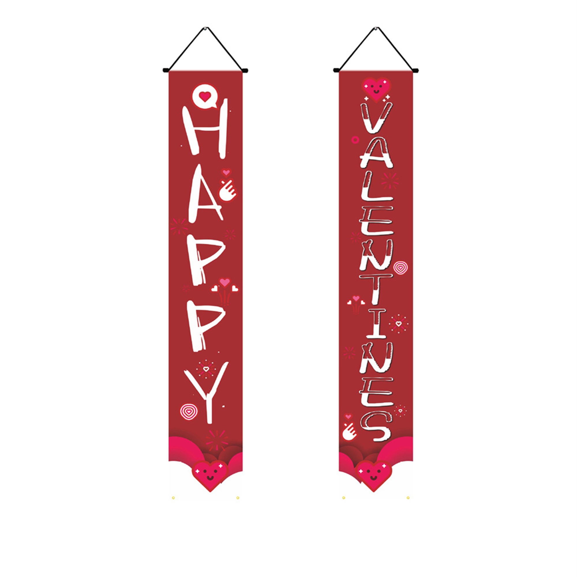 Valentines Day Decoration 1 Pair Set Garden Flag Banner Hanging Porch ...