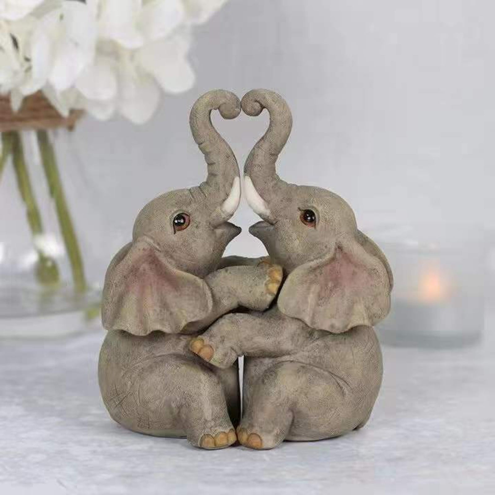 Valentines Day Decorations Animal Couple Statue Two Animal Together ...