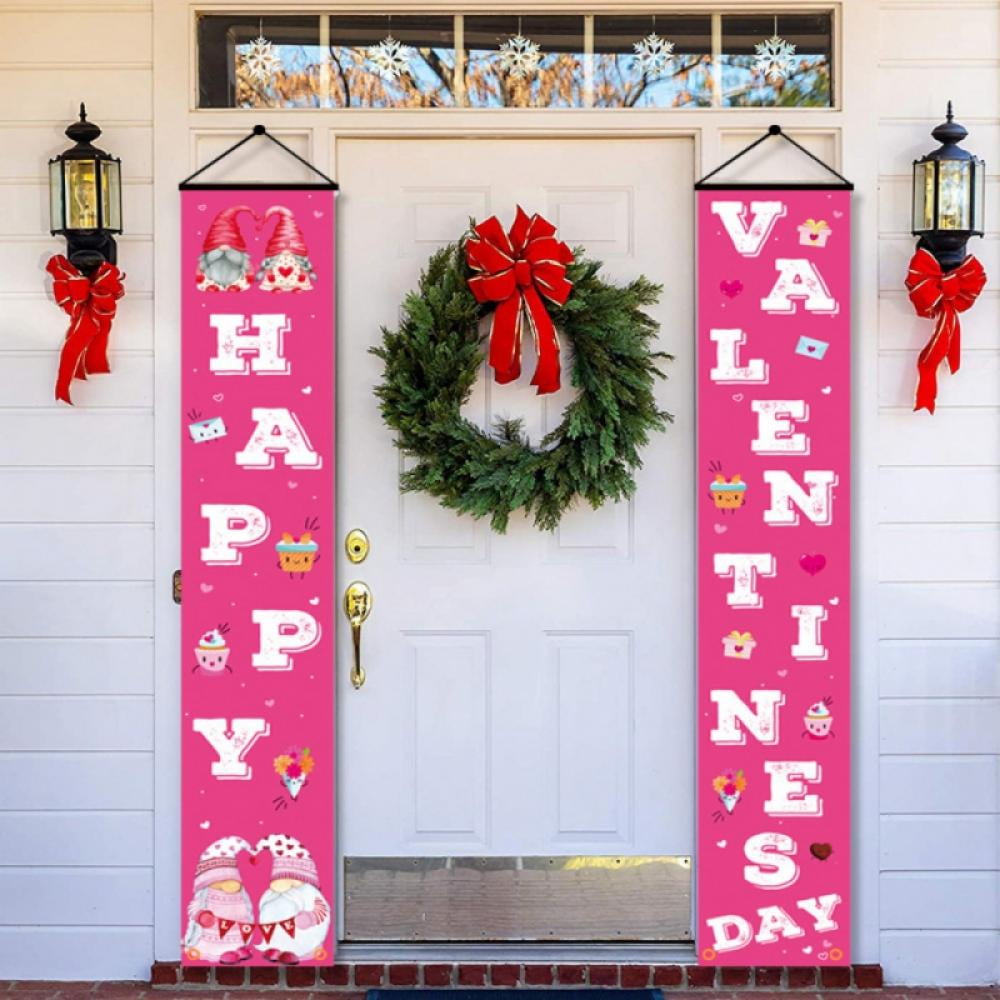 Valentines Day Decorations Banners Door Porch Sign Hanging Love Heart ...