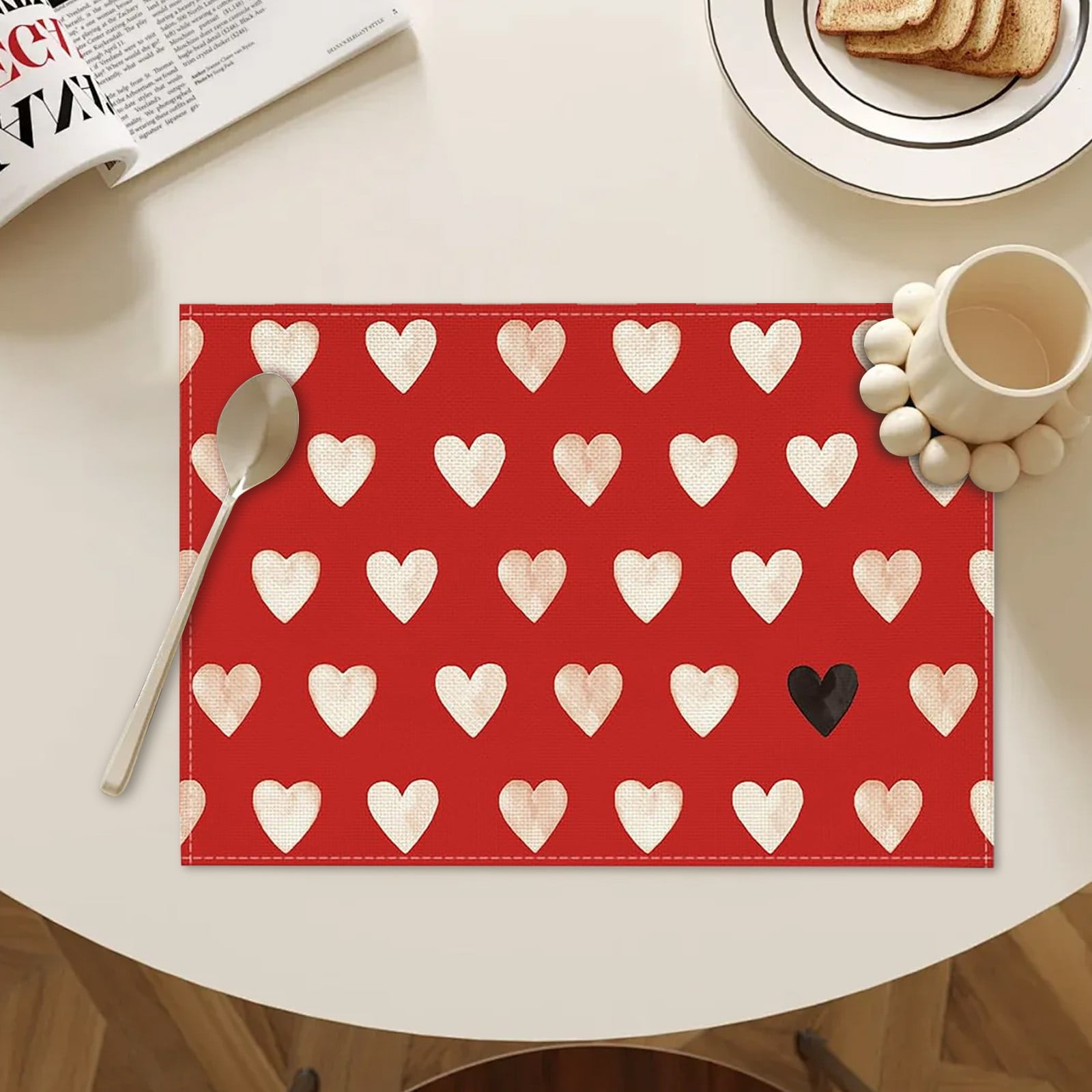 Valentines Day Decorations Placemats 12"X 18" Artoid Mode Red Love ...