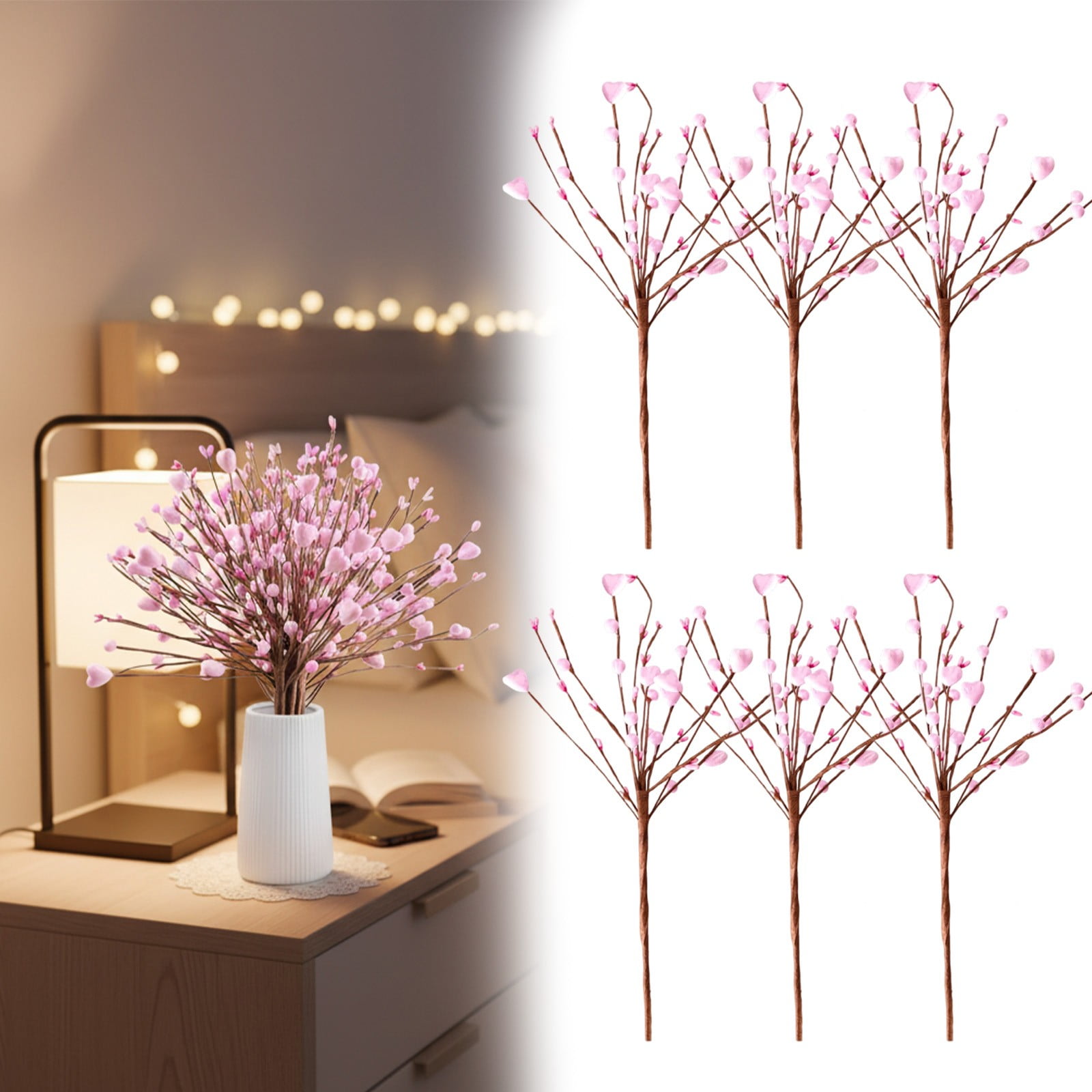 Valentines Day Decorations Valentine's Day 6 Pack Heart Shaped Berry ...