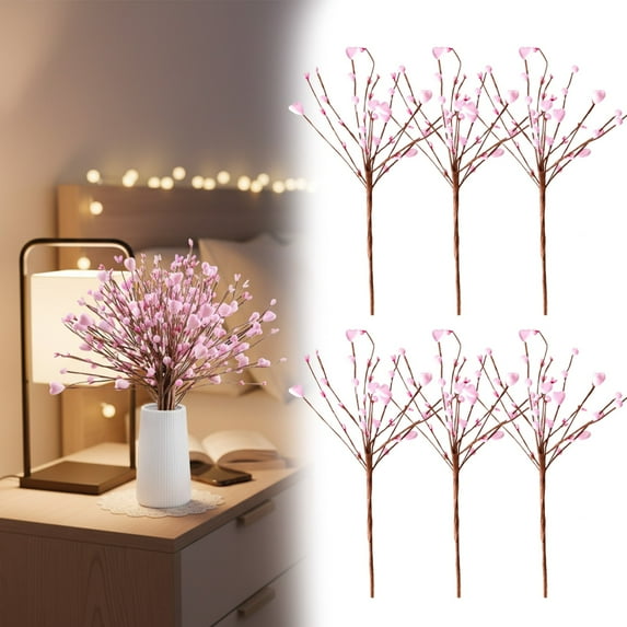 Valentines Day Decorations Valentine's Day 6 Pack Heart Shaped Berry ...