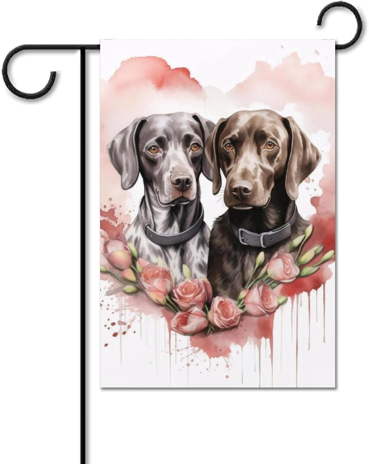 Valentines Day Dog Garden Flags German Shorthaired Pointers Dog Flag ...