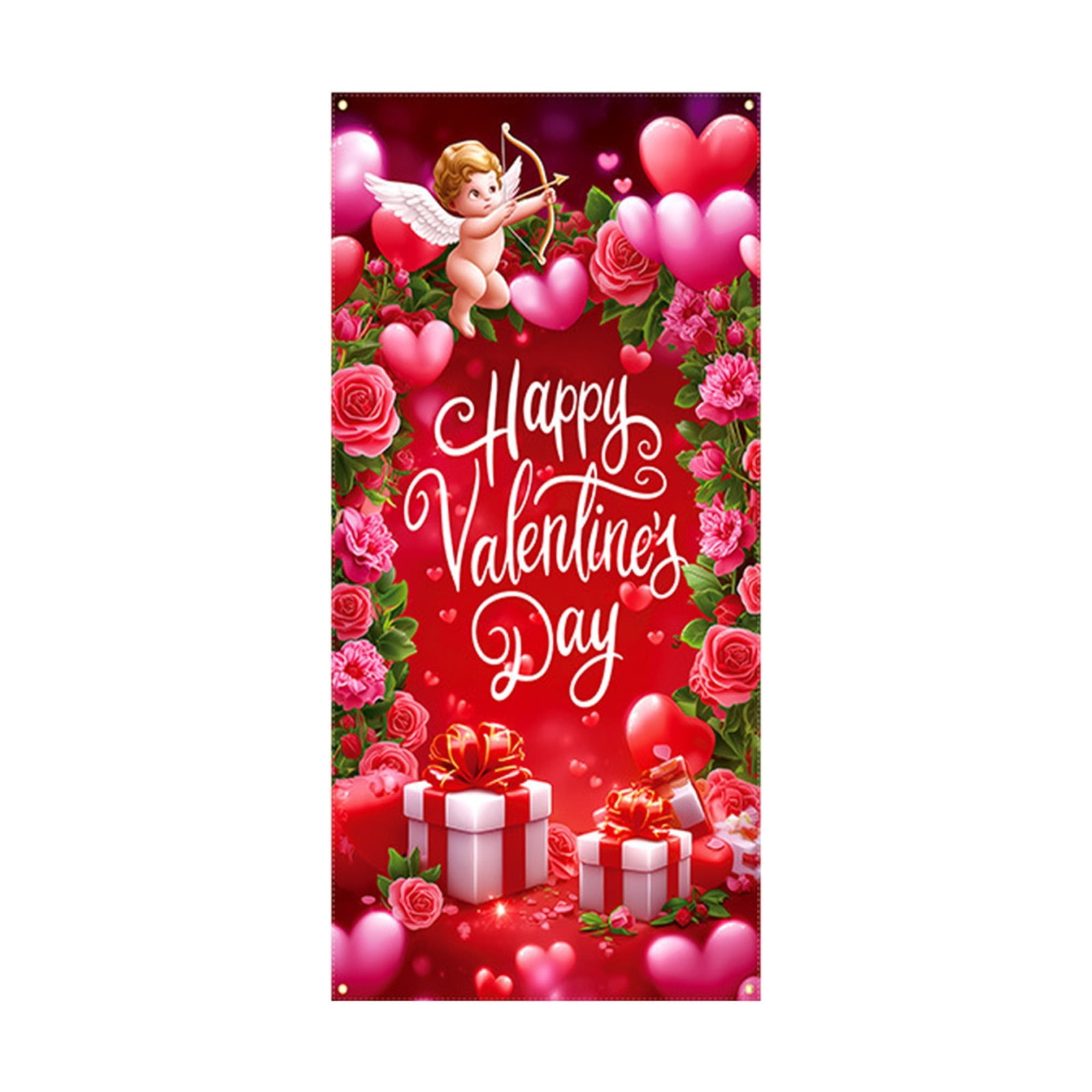 Valentines Day Door Cover Decorations Red/Pink Love Heart Hanging ...