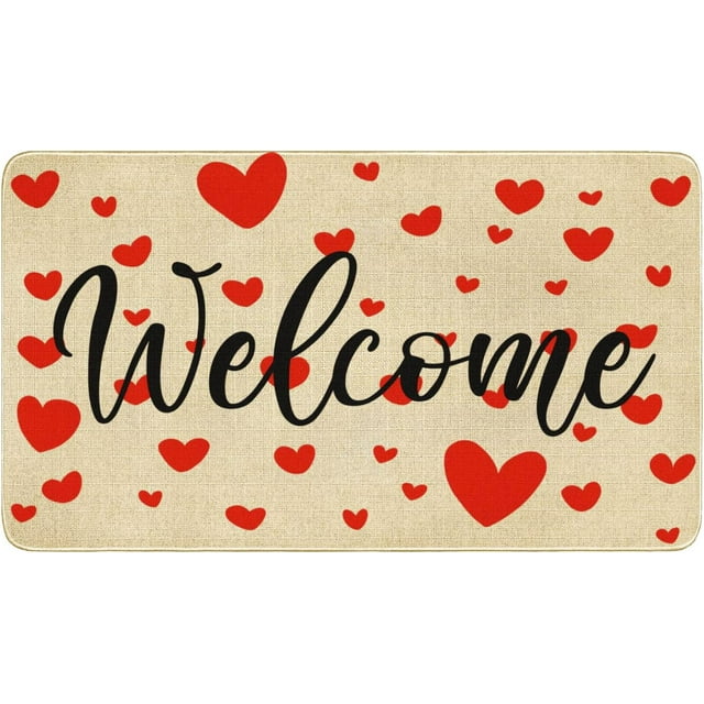 Valentines Day Door Mat,Valentines Hearts Indoor Outdoor Non-Slip ...