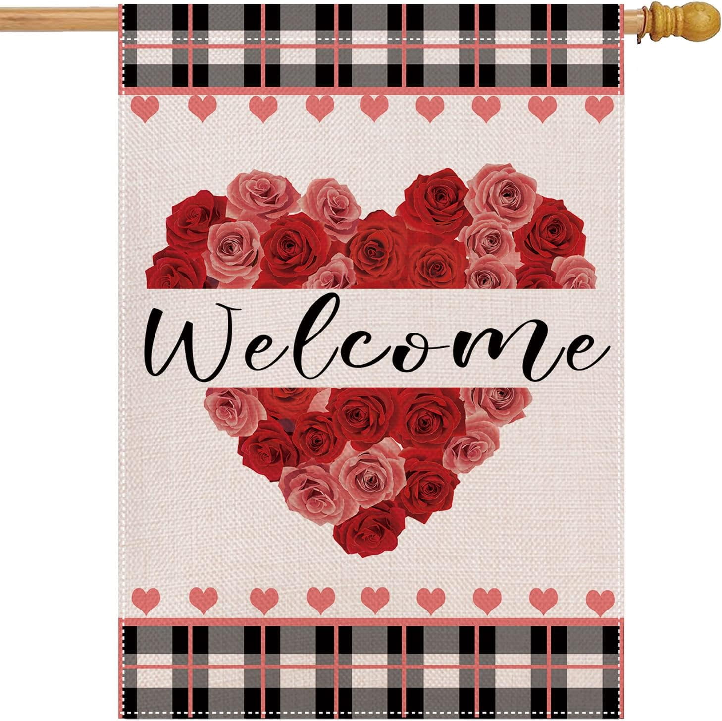 Valentines Day Flags for Outdoors 28 X 40 Double Sided Large Happy ...