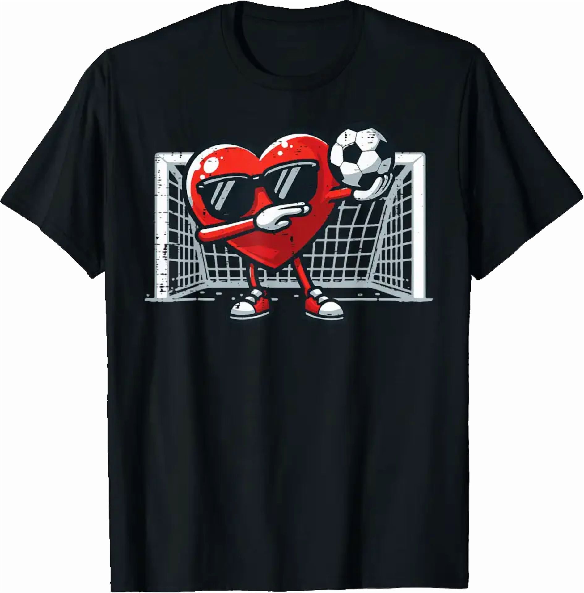 Valentines Day Football Heart Dab Soccer Men Boys Kids Teens T-Shirt ...