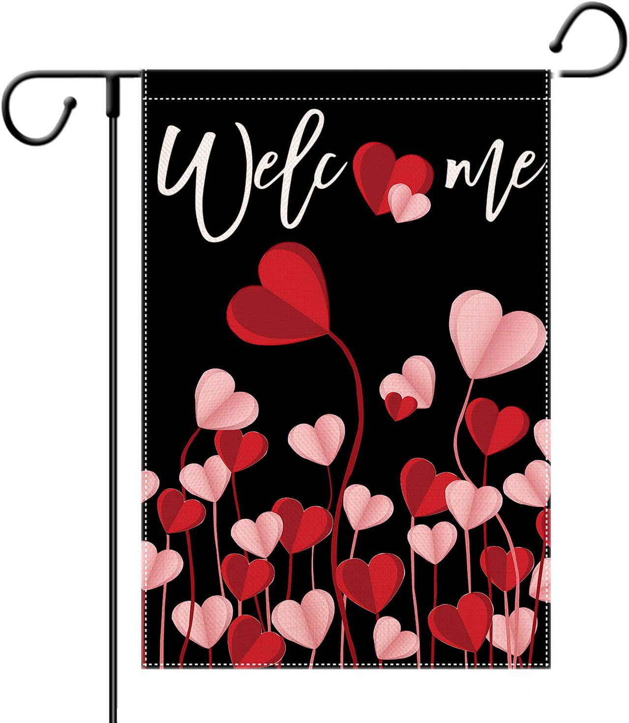 Valentines Day Garden Flag 12.5x18 Double Sided Small Heart Branch Yard ...