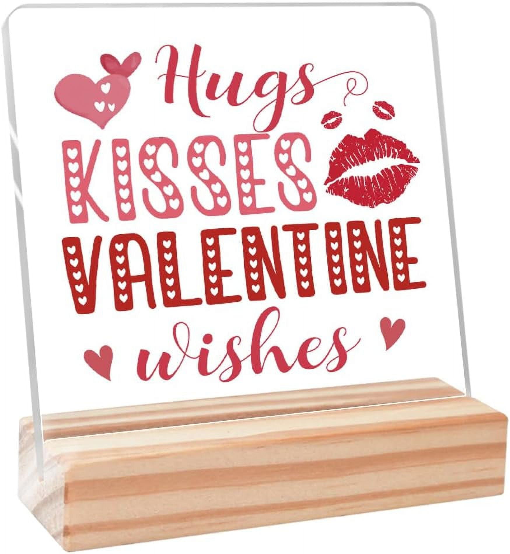 Valentines Day Gifts For Her,Hugs Kisses Valentine Wishes Acrylic ...