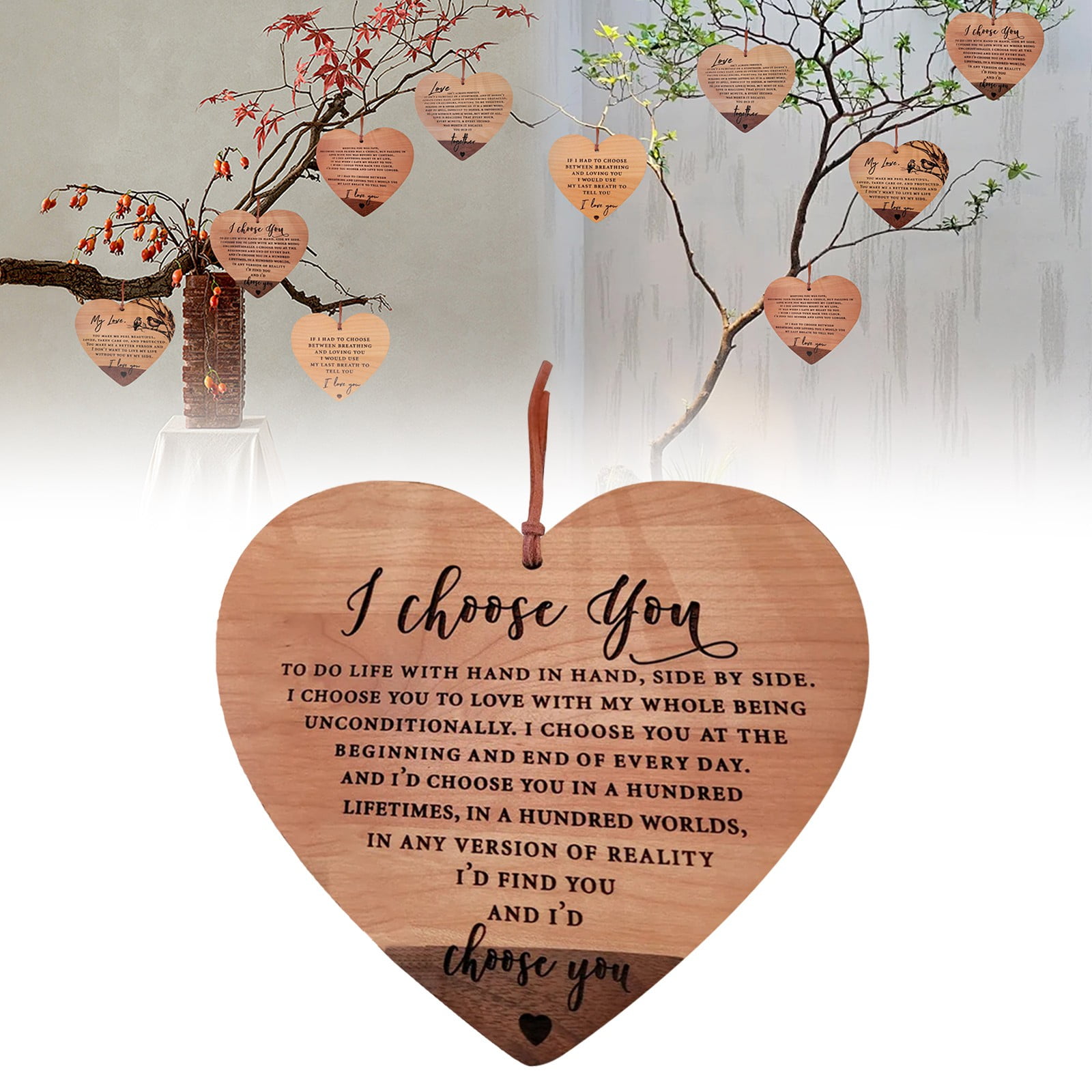 Valentines Day Gifts For Her Love Messages For Him Heart Shaped Wooden ...