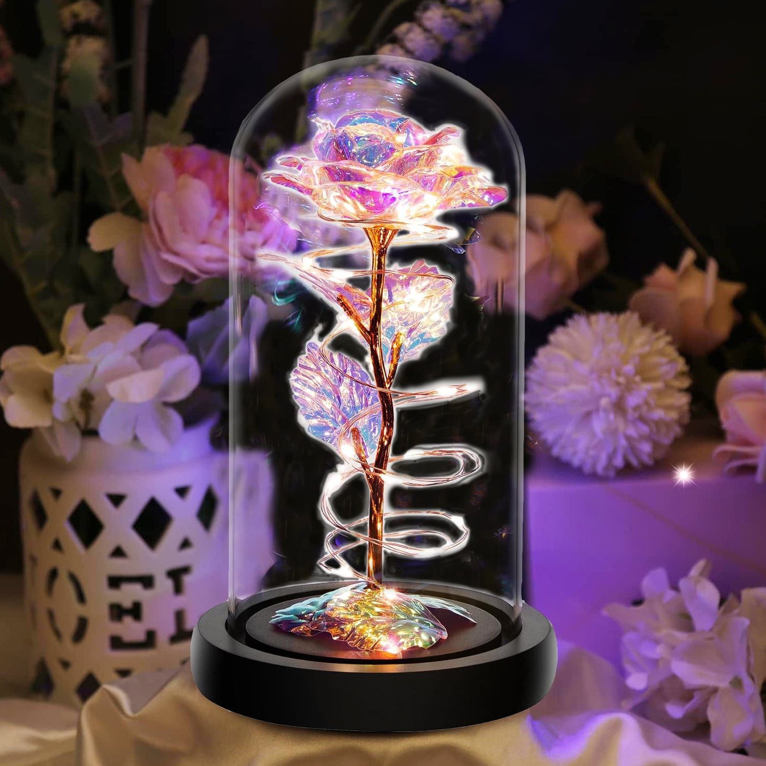Valentines Day Gifts for Her, Birthday Gifts for Women, Light Up Rose ...