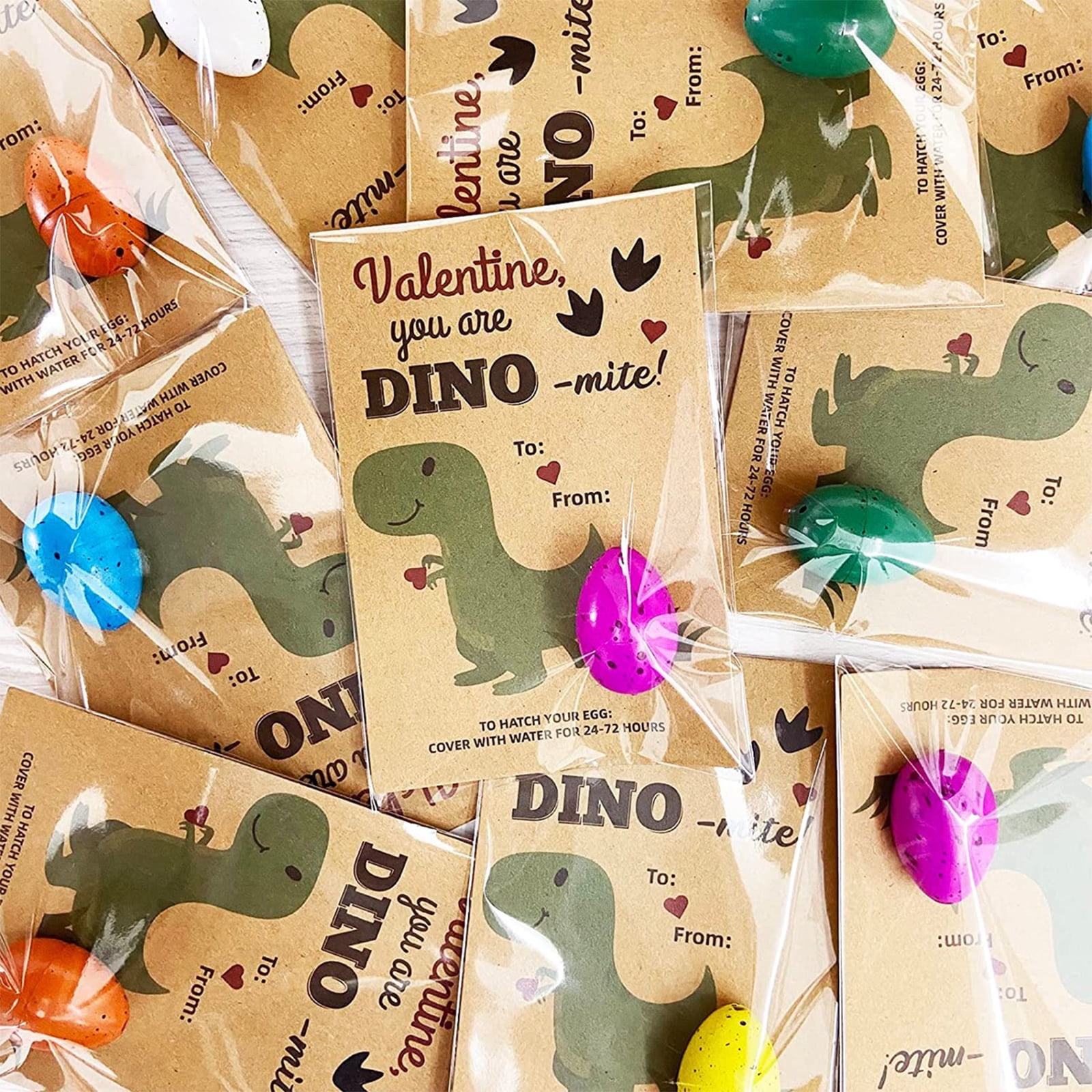 Valentines Day Gifts for Kids, 24 PCS Dinosaur Eggs That Hatch Growing ...