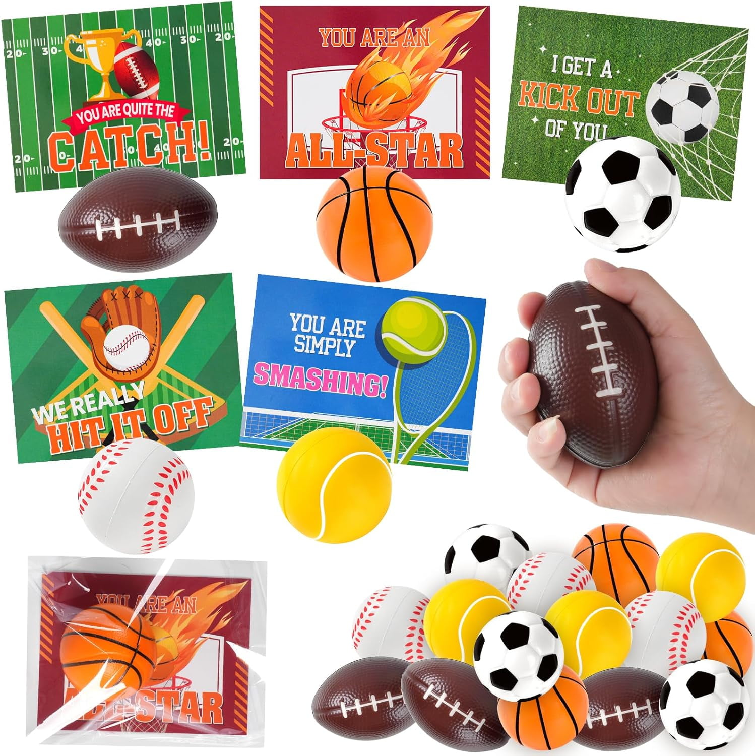 Valentines Day Gifts for Kids 30Pack Valentines Cards With Sports ...