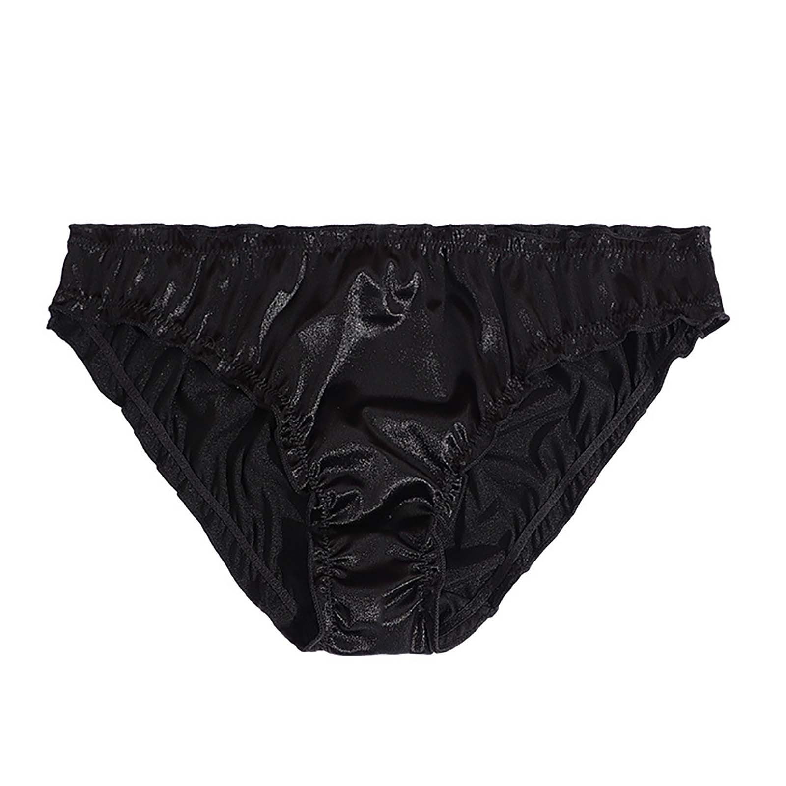 Joau Frill Trim Satin Underwear for Women Stretch Silky Seamless ...