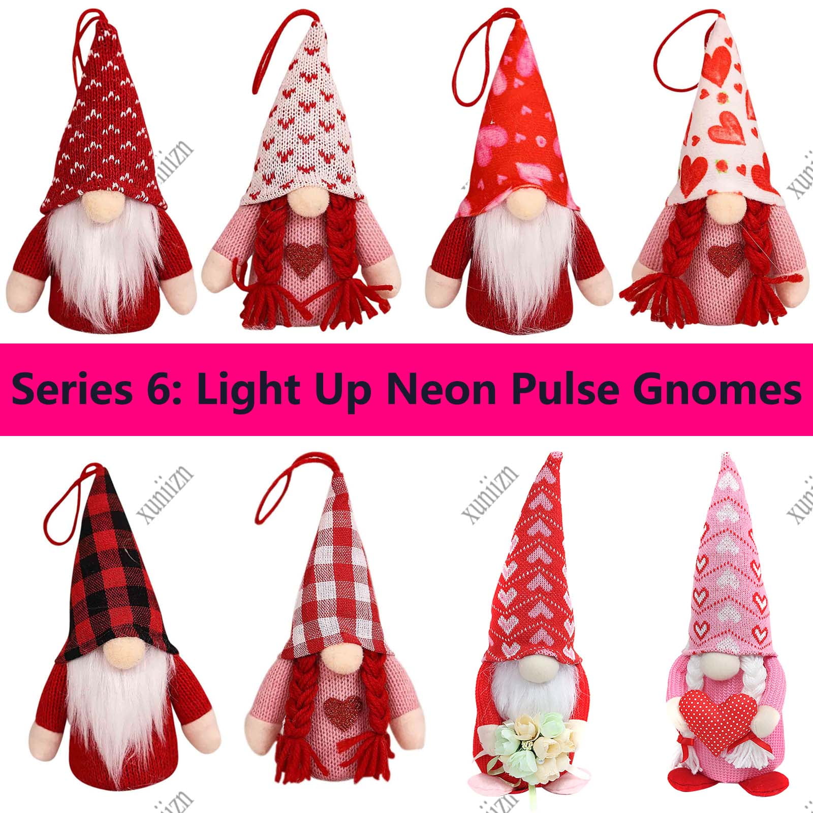 Valentines Day Gnome Decorations for Home, Lighted Plush Gnome ...
