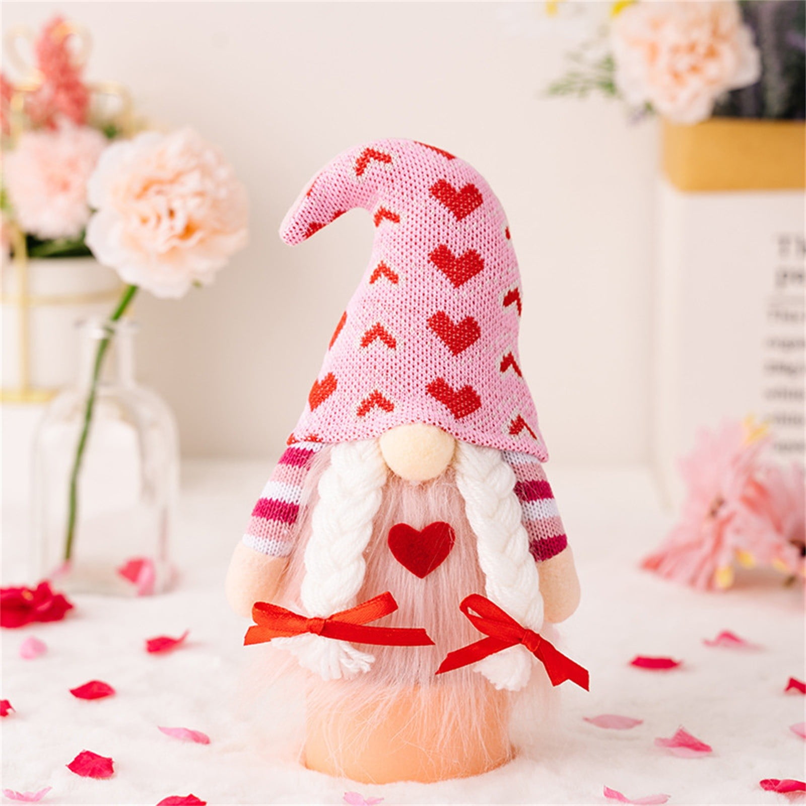 Valentines Day Gnomes Plush Decor Adorable Dwarf Plush Love Hat ...