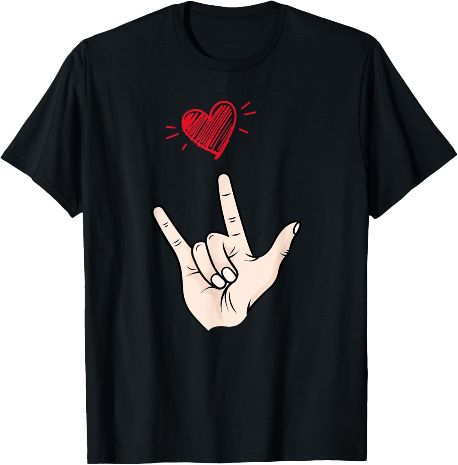 Valentines Day Hand Sign ASL Heart Married Couples Matching T-Shirt ...