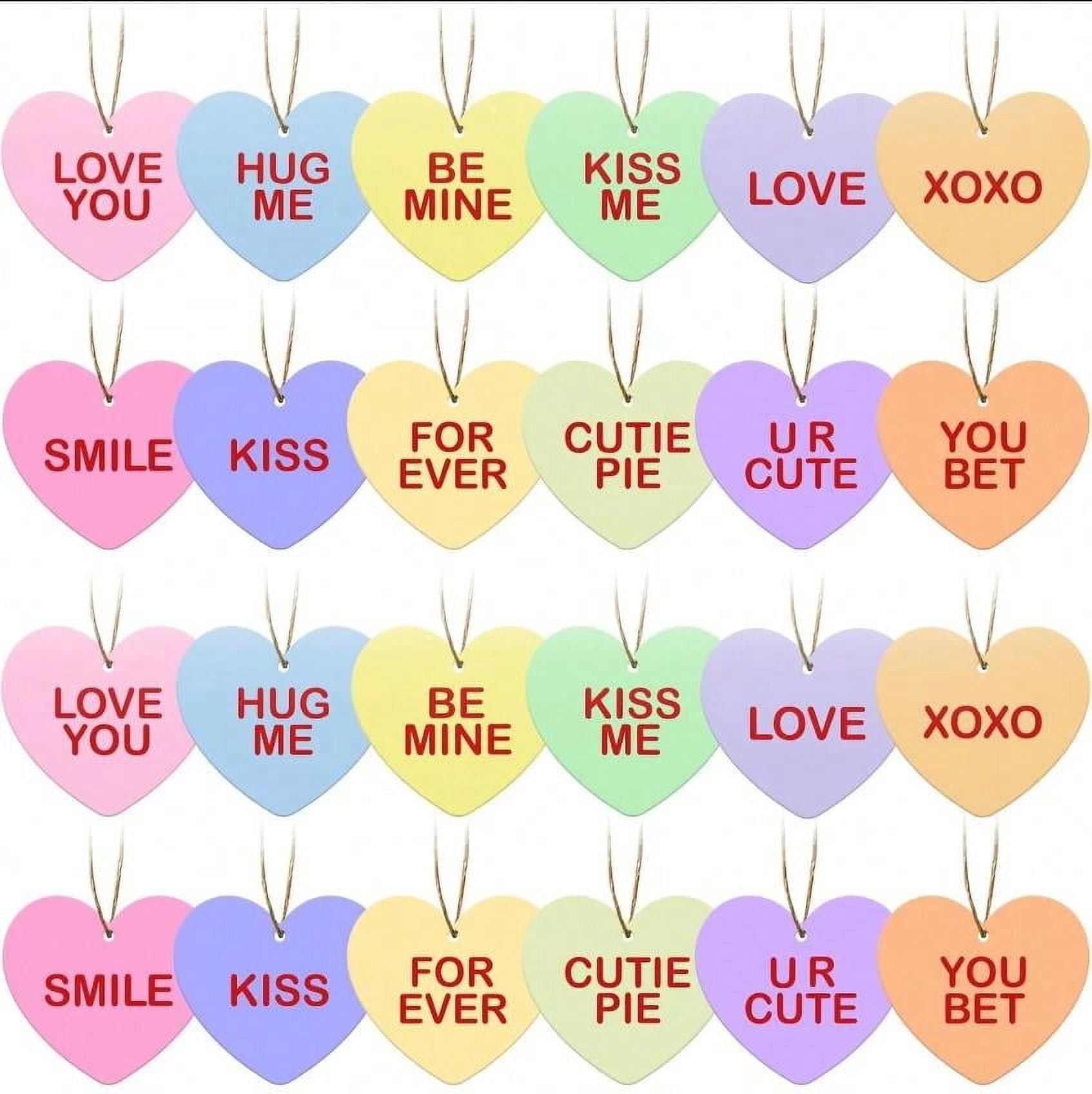 Valentines Day Heart 2D Wooden Pendant Garland Hearts Party Favors ...
