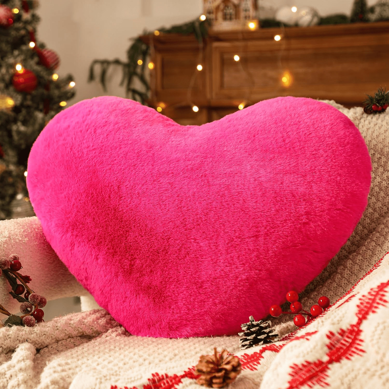 Valentines Day Heart Pillow - Super Soft Plush Hug Pillow, Cute ...