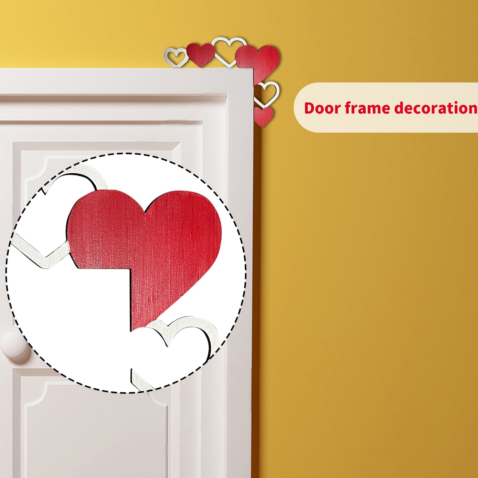 Valentines Day Heart Wooden Door Frame Corner Decoration, Home Party ...