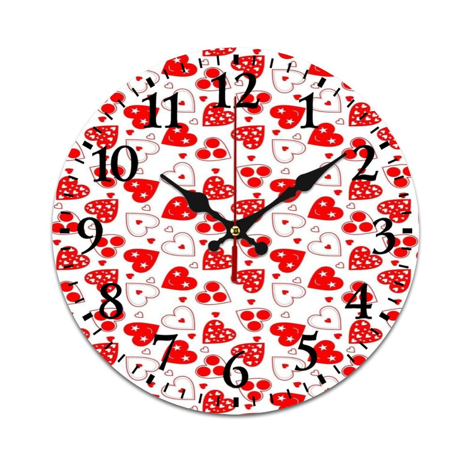 Valentines Day Hearts Vector Art Wall Clock Modern Design Clocks Wall ...