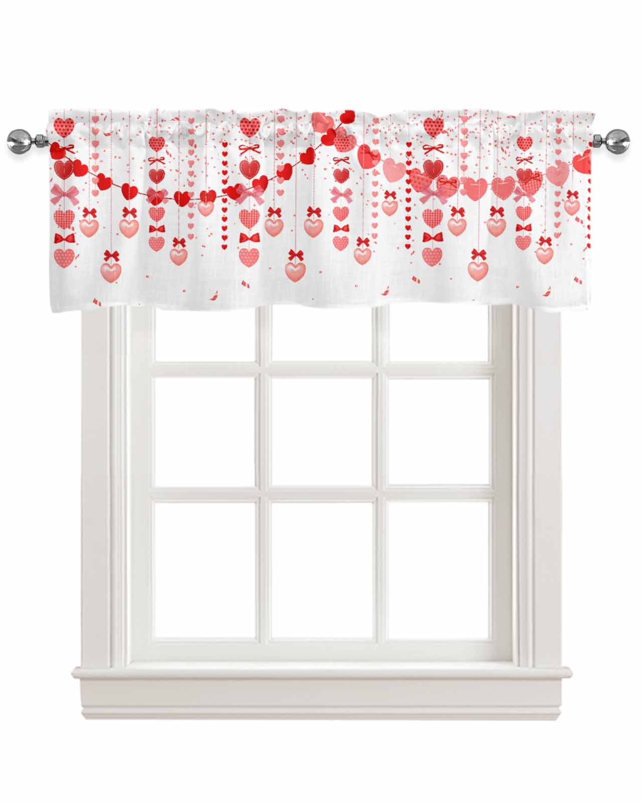 Valentines Day Linen Curtain Valance for Bedroom/Bathroom/Kitchen ...