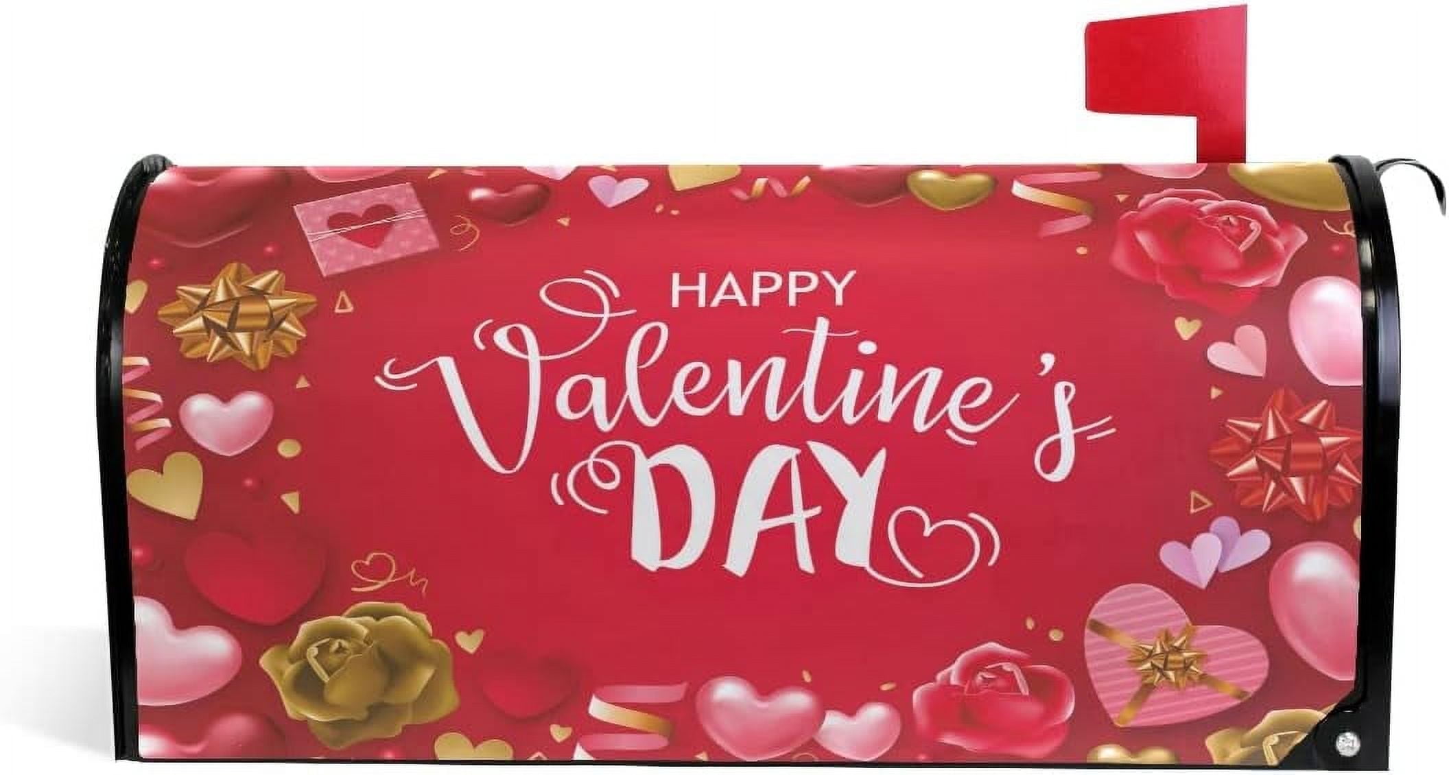 Valentines Day Love Hearts Magnetic Mailbox Cover Mailbox Wrap Post ...