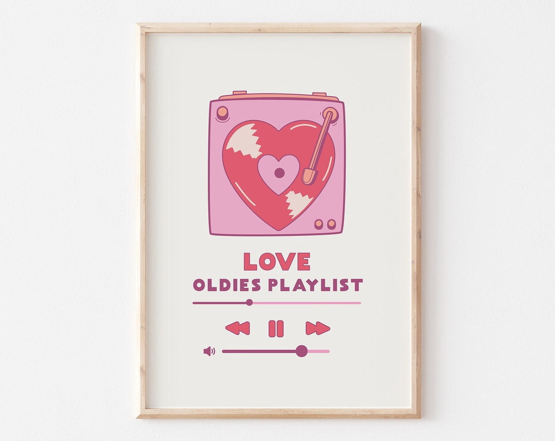 Valentines Day Love Oldies Playlist, Trendy Valentines Day Art, Retro ...
