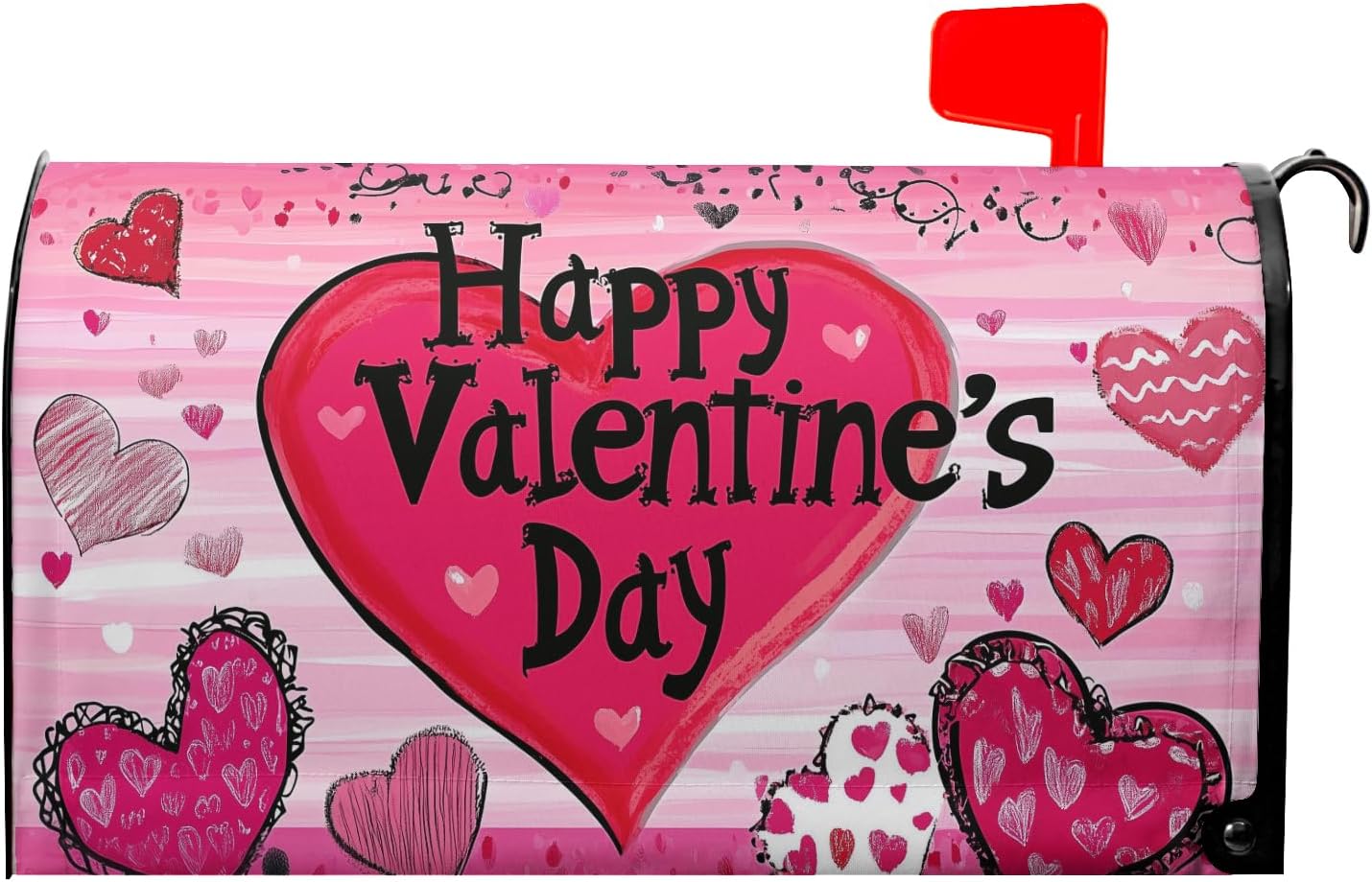 Valentines Day Mailbox Cover Magnetic Standard Size 21x18 Inch Red Pink ...