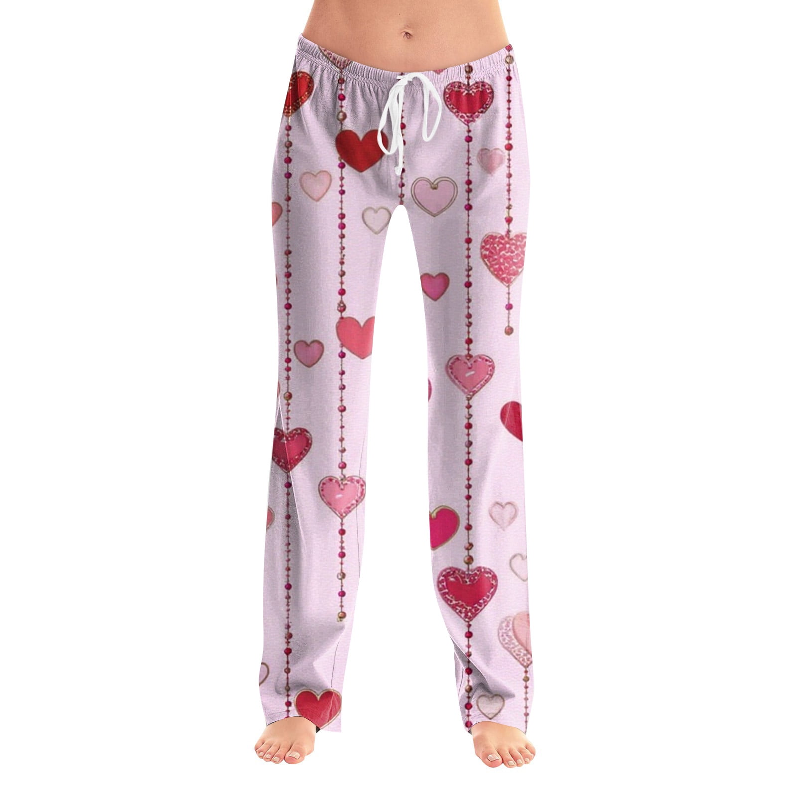 Valentines Day Pajama Pants for Wife Love You Patterned Wide Straight ...